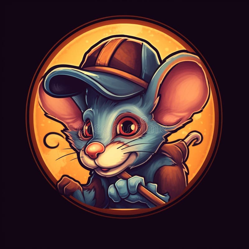 Mice Logo 2D Digital Illustration Stock Illustration - Illustration of ...