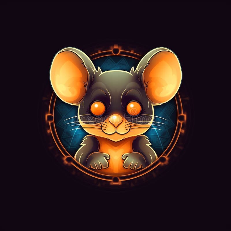 Mice Logo 2D Digital Illustration Stock Illustration - Illustration of ...
