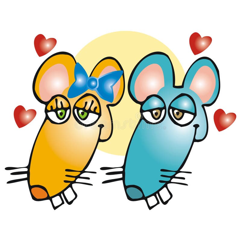 Mice in love stock vector. Illustration of figure, female - 2500587