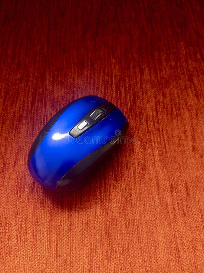 Mice, Small Blue Wireless Mouse Stock Photo - Image of component ...