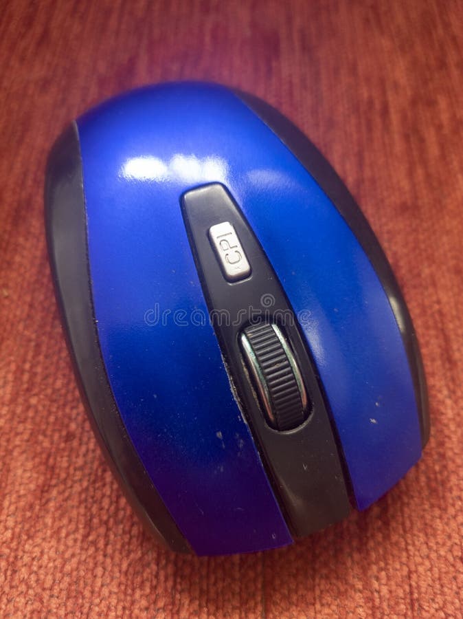 Mice, Small Blue Wireless Mouse Stock Photo - Image of laying, circle ...