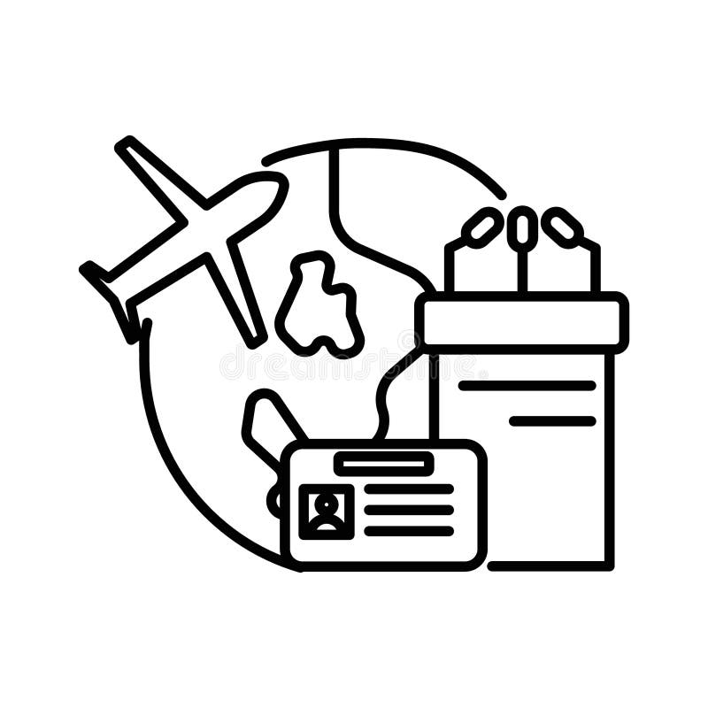 MICE Tourism Linear Logo Mark in Black and White Stock Vector ...