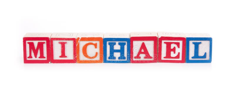 Michael stock photo. Image of alphabet, cube, white, oliver - 71535018