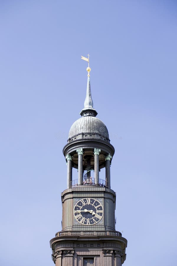 Michel - St.Michaelis Kirche in Hamburg Stockbild - Bild von grenzstein ...