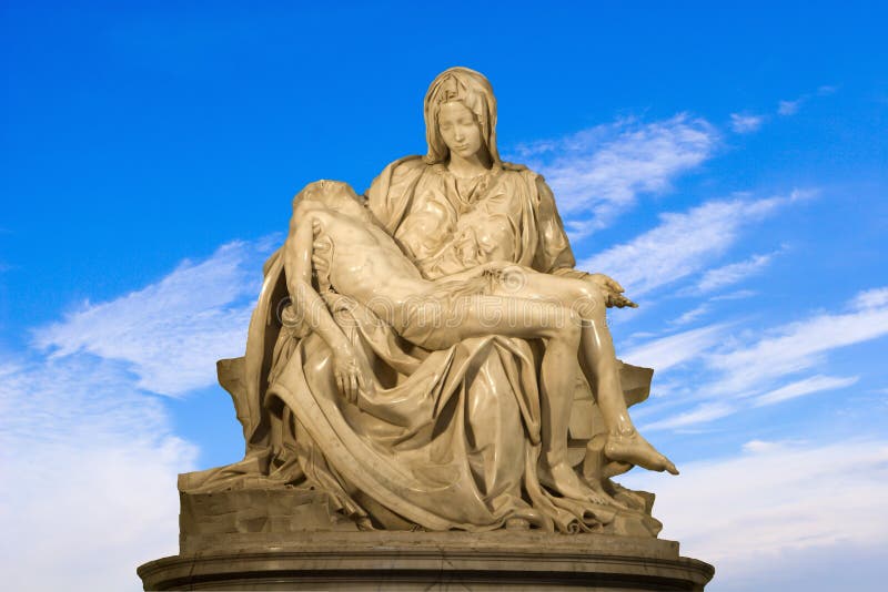 Michelangelo - Christ - Pieta on the Sky Stock Image - Image of ...
