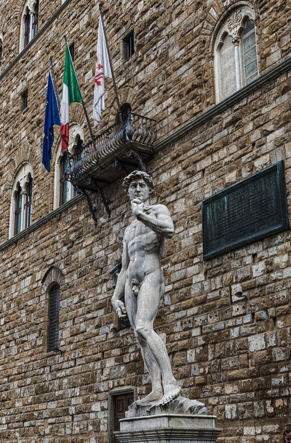 Michelangelo S Replica David Statue in Florence Stock Photo - Image of ...