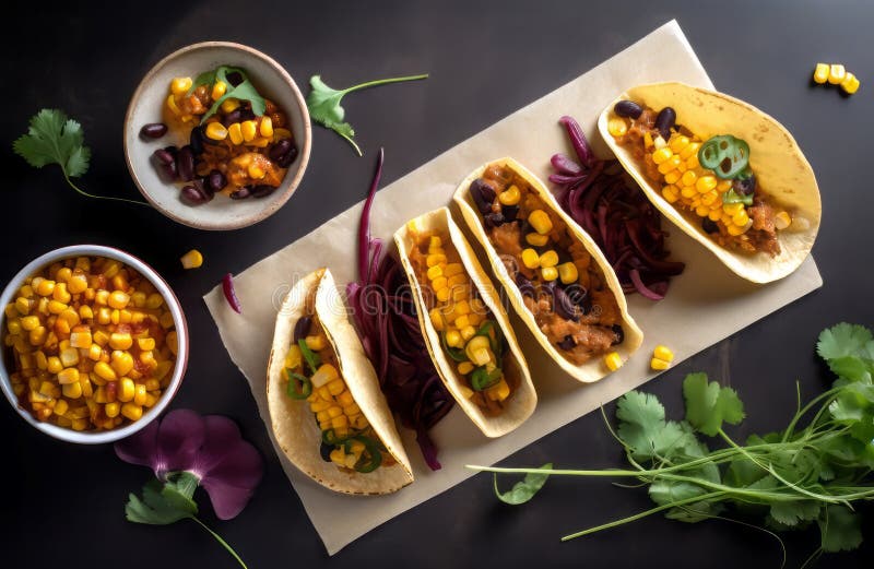 Michelin Pumpkin Corn Indian Food Table. Generate Ai Stock Image ...