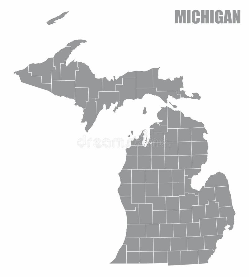Michigan County Map stock illustration. Illustration of geography ...