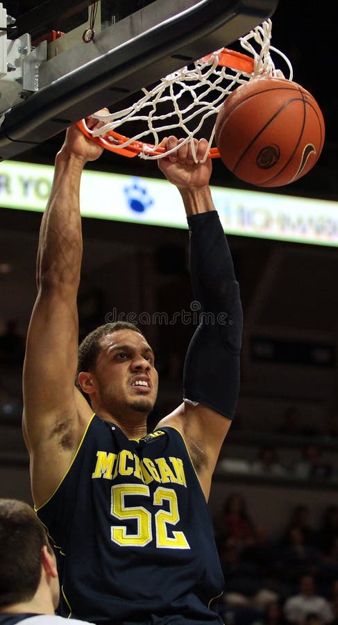 Michigan Forward Jordan Morgan Dunks the Basketball Editorial ...