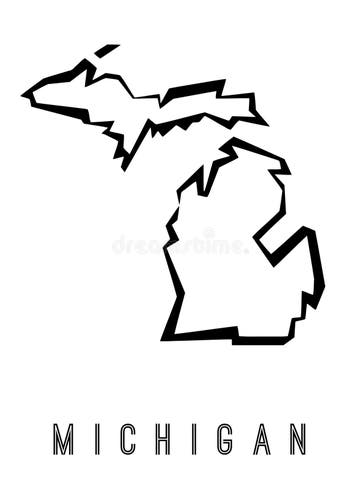 Michigan Map Outline Stock Illustrations – 3,783 Michigan Map Outline ...