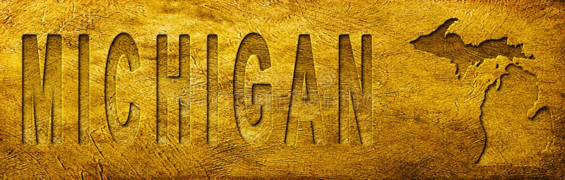 Michigan Grunge Gold Texture Stock Illustration - Illustration of ...