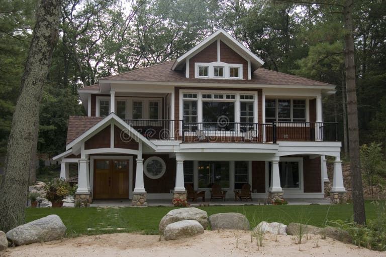 Michigan Lake House stock photo. Image of success, flagstones - 7528054