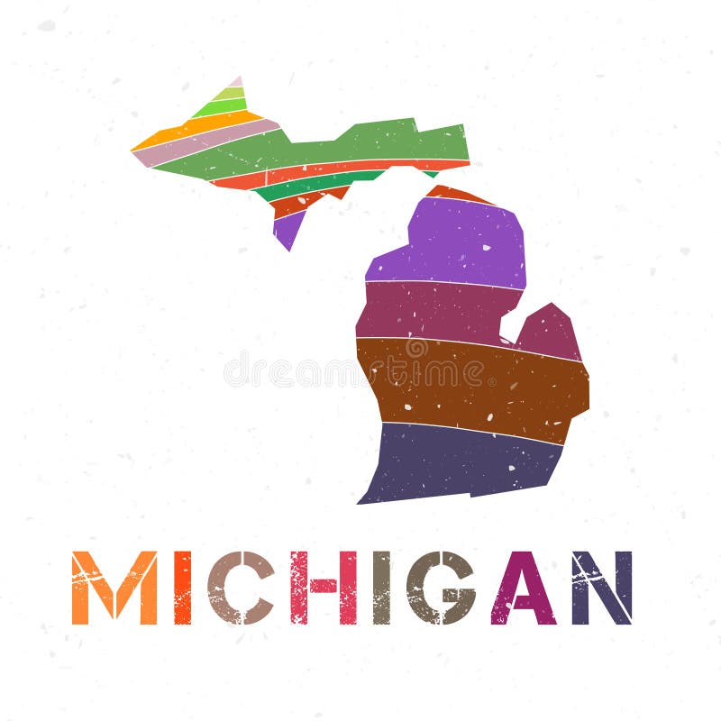 Michigan map design. stock vector. Illustration of north - 268226321