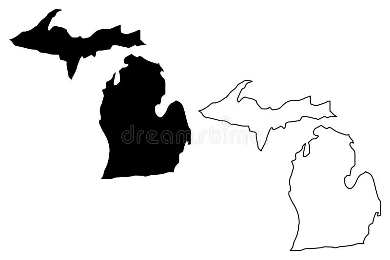 Michigan map vector stock vector. Illustration of national - 117385481