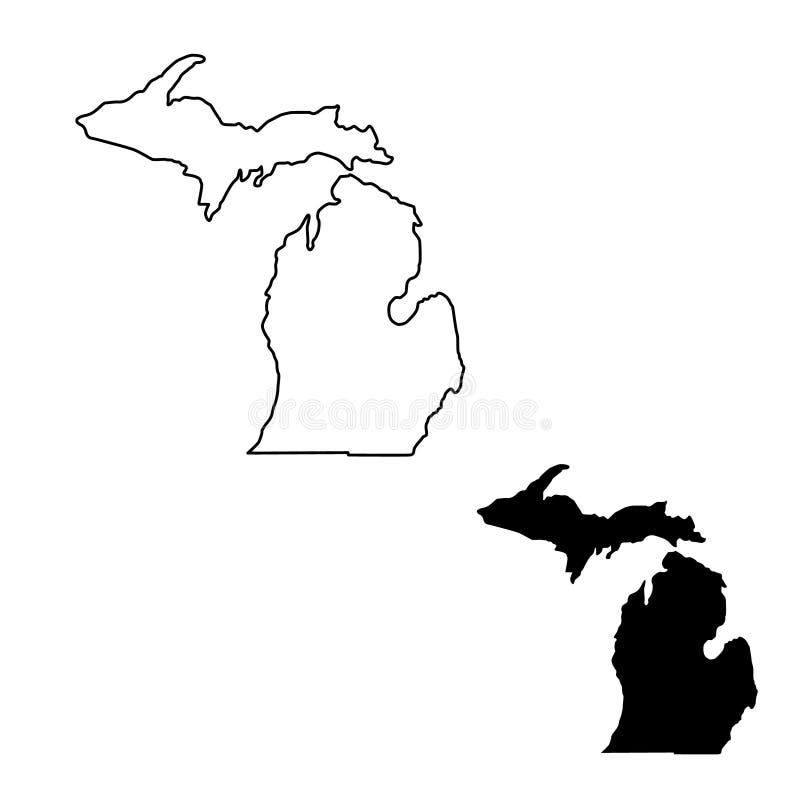 Michigan Map Vector Illustration, Scribble Sketch Michigan Map. State ...