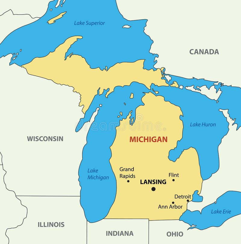 Michigan - mapa del vector ilustración del vector. Ilustración de ...