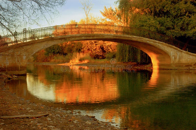 Michigan Park Walk Bridge stock image. Image of state - 268395463