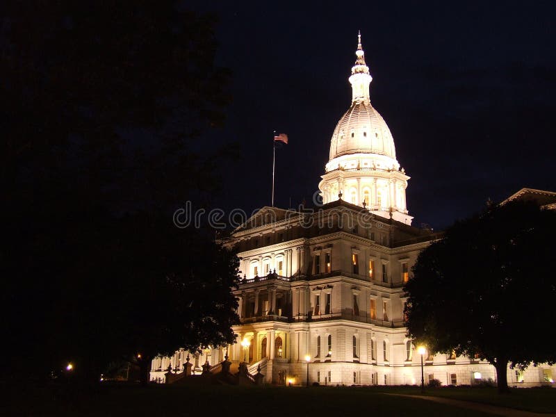 Michigan S Capitol Building Stock Image - Image of housing, historic ...