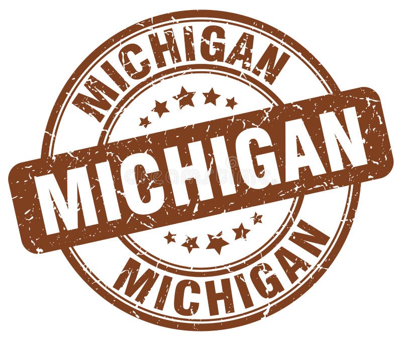 Michigan Round Circle Flag. MI USA State Circular Button Banner Icon ...