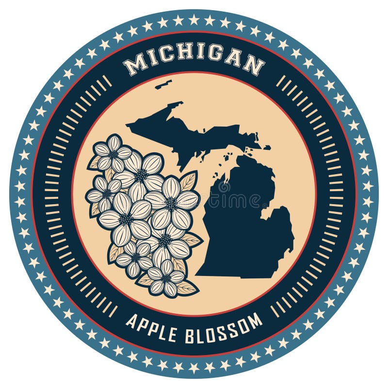 Michigan State Label. Vector Illustration Decorative Design Stock ...