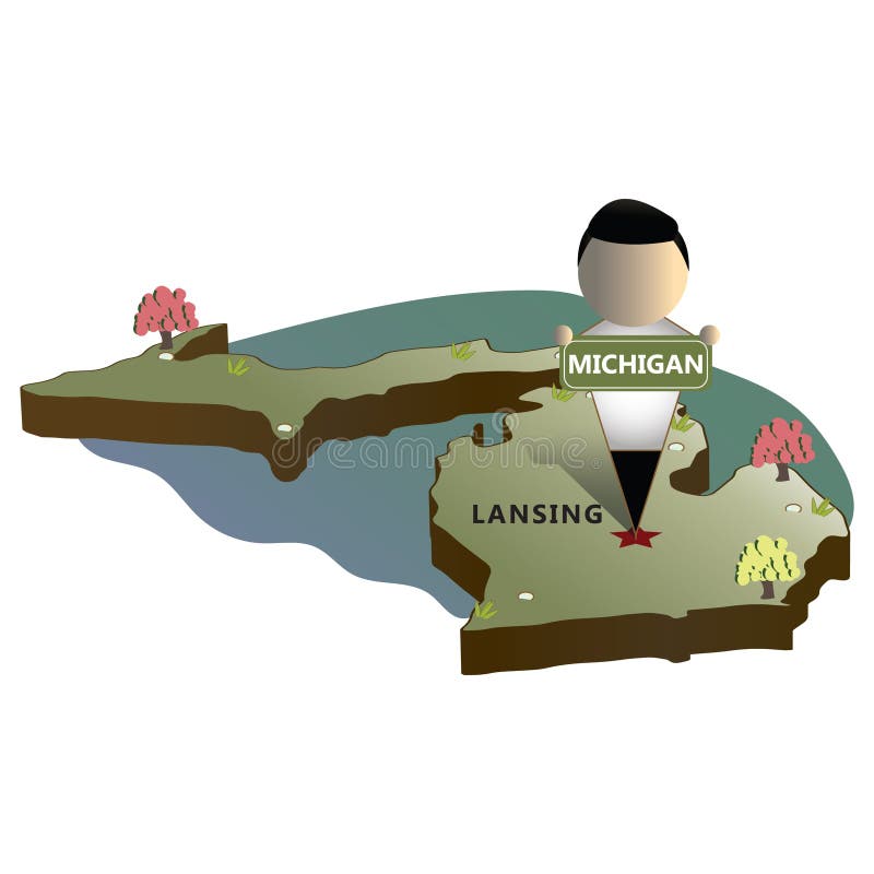 Michigan State Map. Vector Illustration Decorative Background Design ...