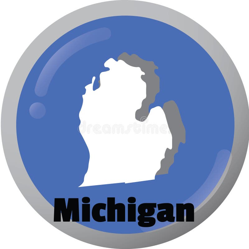 Michigan State Map. Vector Illustration Decorative Design Stock Vector ...