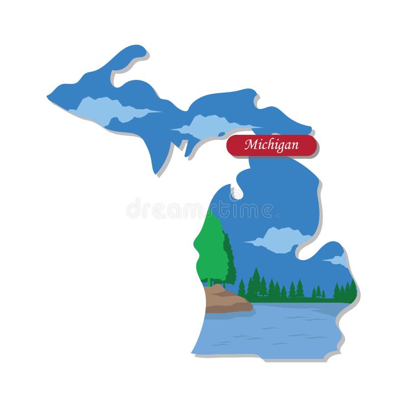 Michigan State Map. Vector Illustration Decorative Design Stock Vector ...