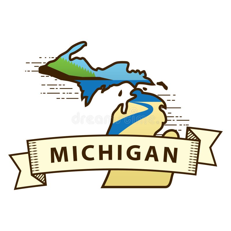 Michigan State Map. Vector Illustration Decorative Design Stock Vector ...