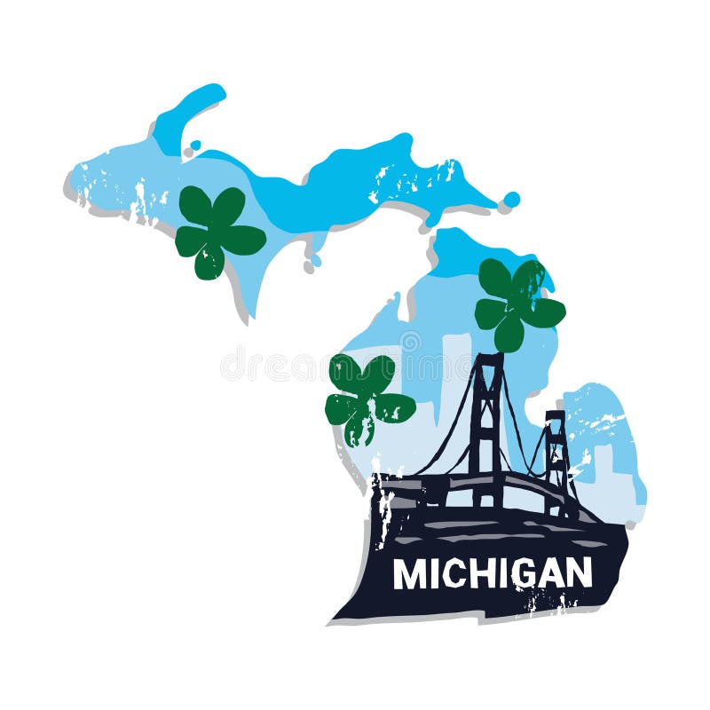 Michigan State Map. Vector Illustration Decorative Design Stock Vector ...