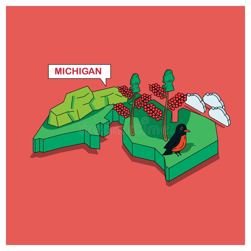 Michigan State Map. Vector Illustration Decorative Design Stock Vector ...