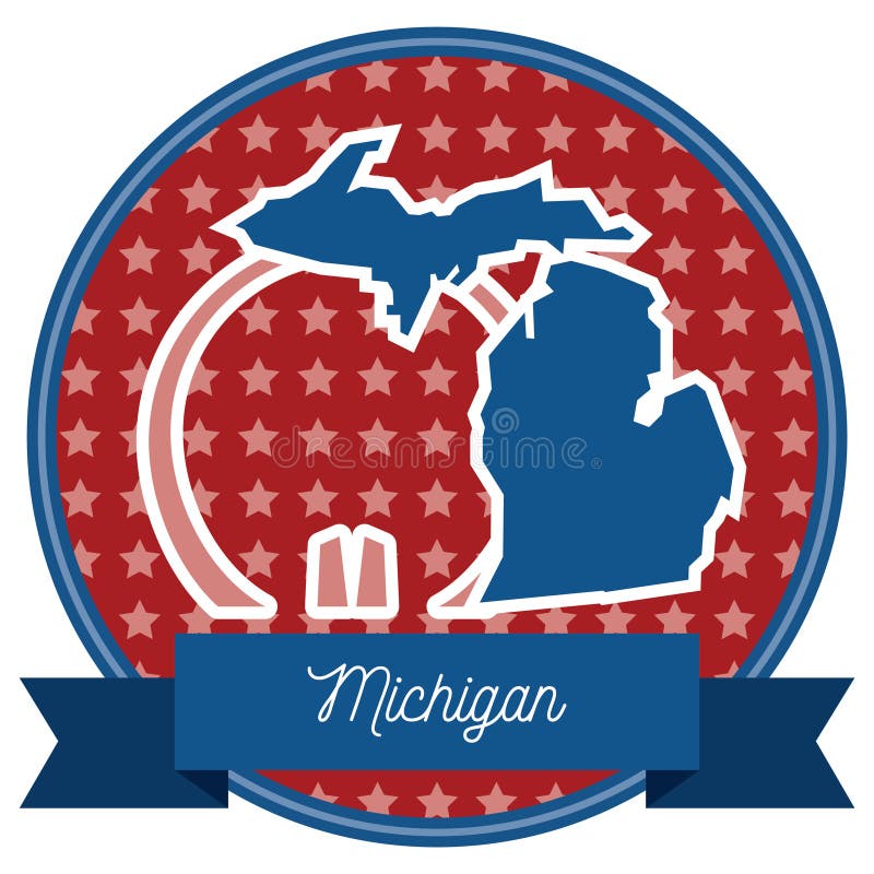 Michigan State Map. Vector Illustration Decorative Design Stock Vector ...