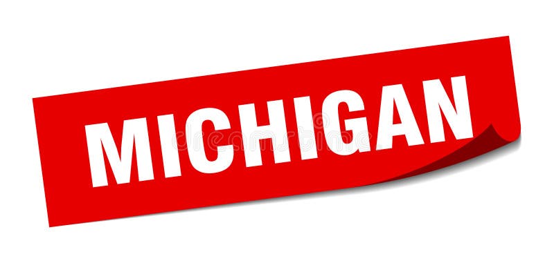 Michigan Sticker. Michigan Square Peeler Sign Stock Vector ...