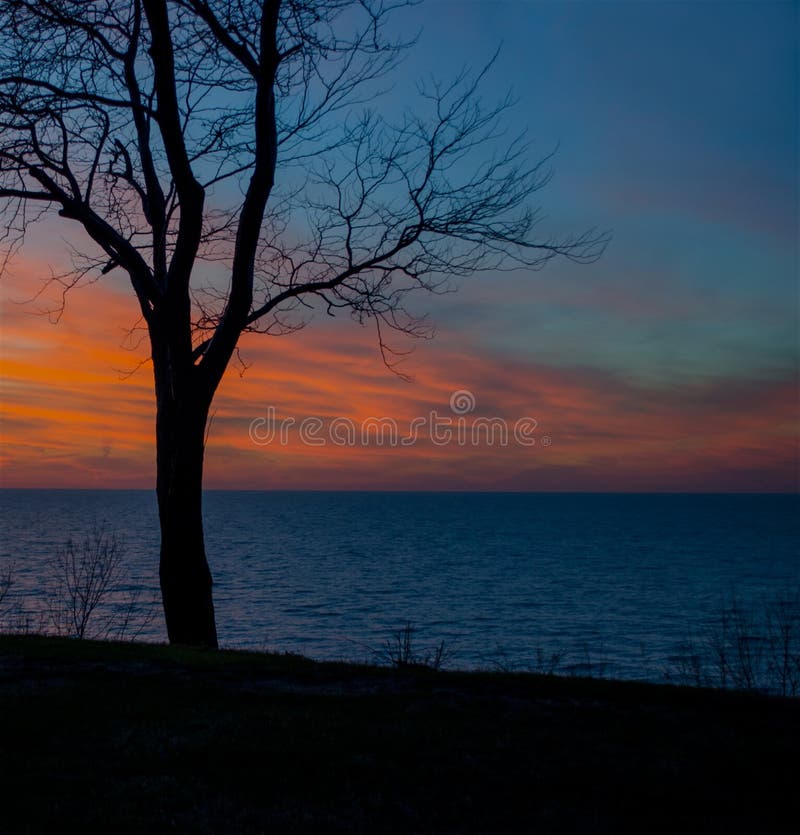 Michigan sunset stock photo. Image of water, outdoors - 28965026