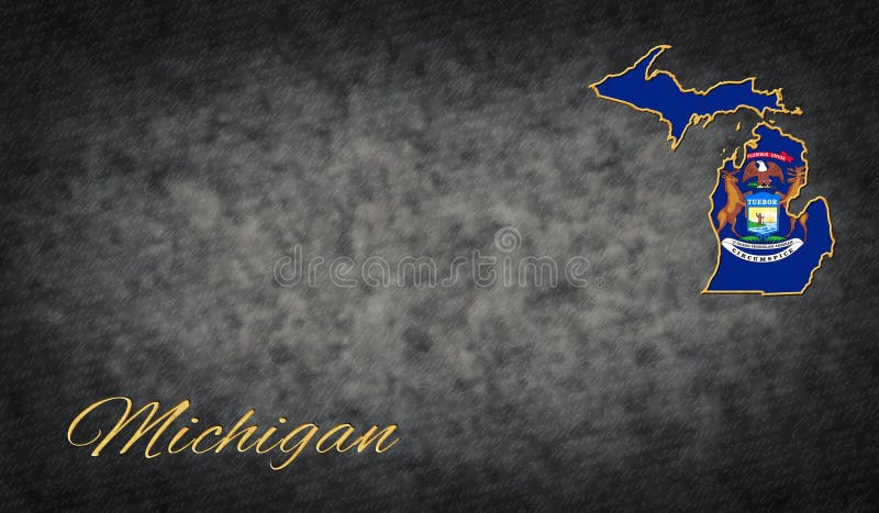 Michigan Symbols, Map of Michigan Stock Photo - Image of culture ...