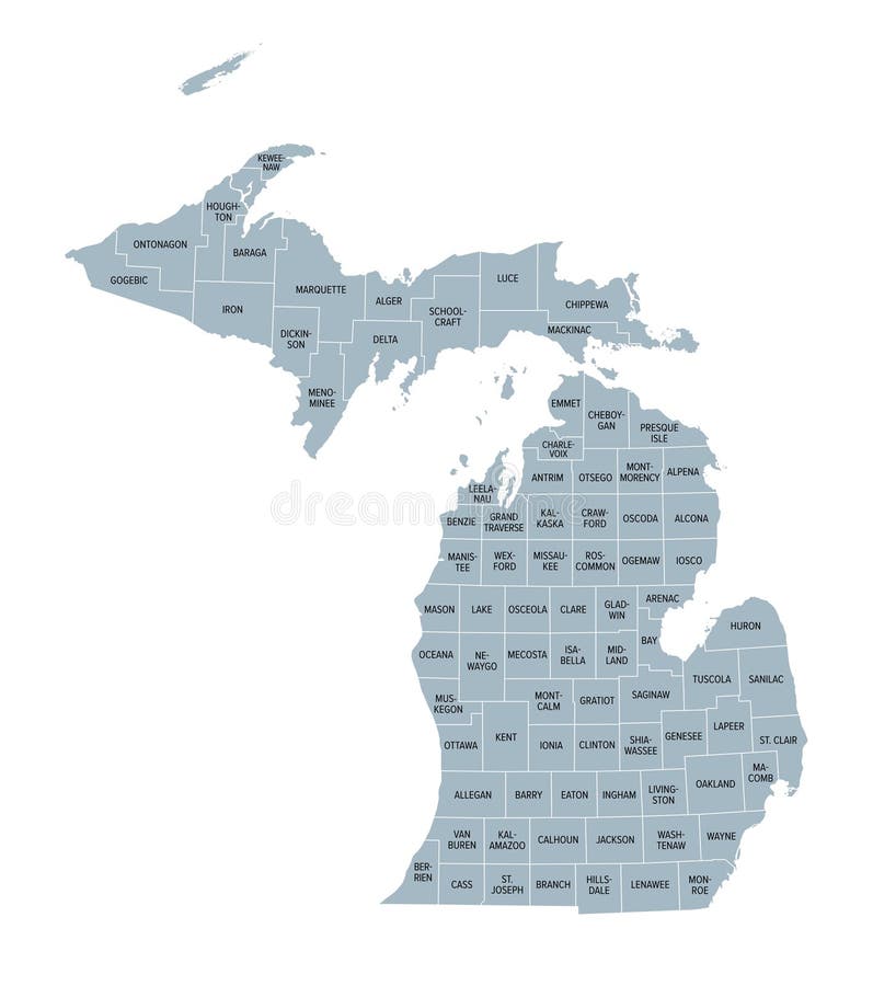 Michigan County Map With Towns