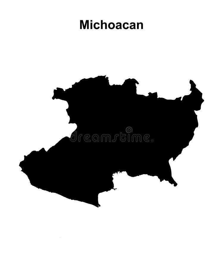 Michoacan outline map stock vector. Illustration of boundary - 360476034