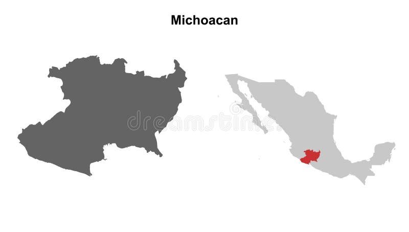Michoacan outline map stock vector. Illustration of vector - 379011515