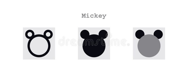 Mickey icons set stock vector. Illustration of mascot - 270712687