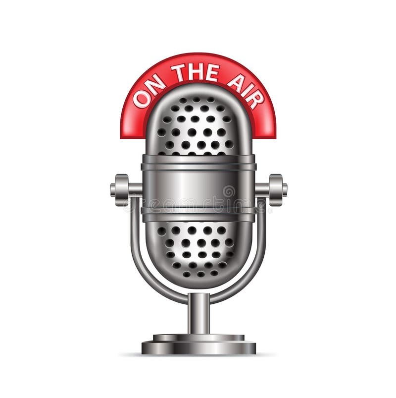 Micrófono De Radio Retro Con Ilustración del Vector - Ilustración de ...