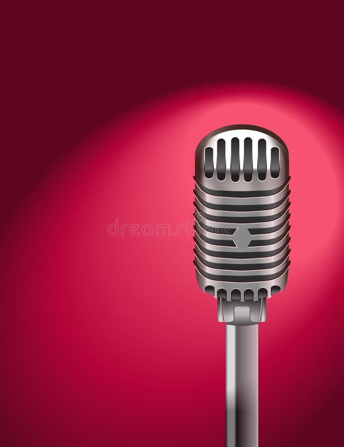 Micrófono en rojo ilustración del vector. Ilustración de teatral - 7409525