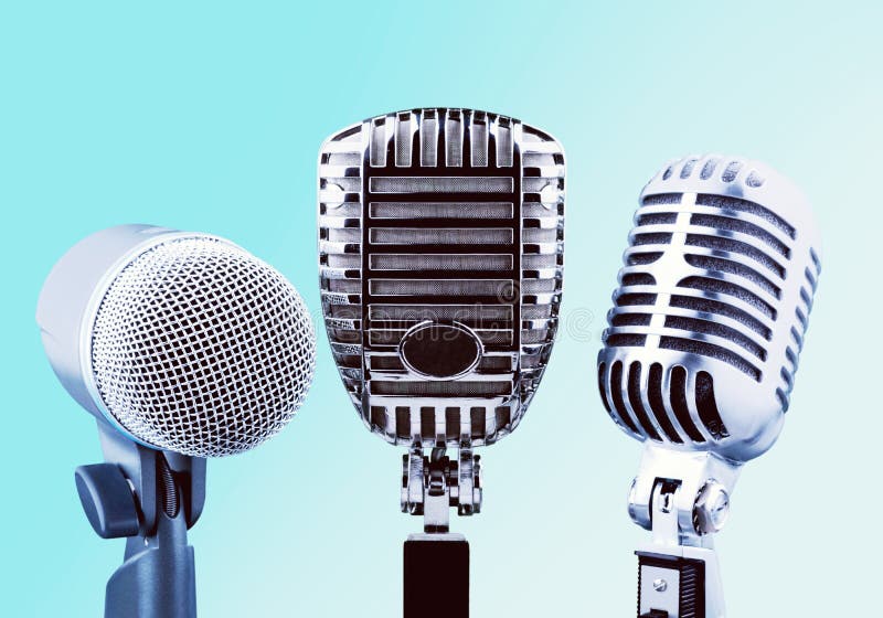 Micrófonos De Radio Sistema Inalámbrico De La Transmisión Sonora Foco ...