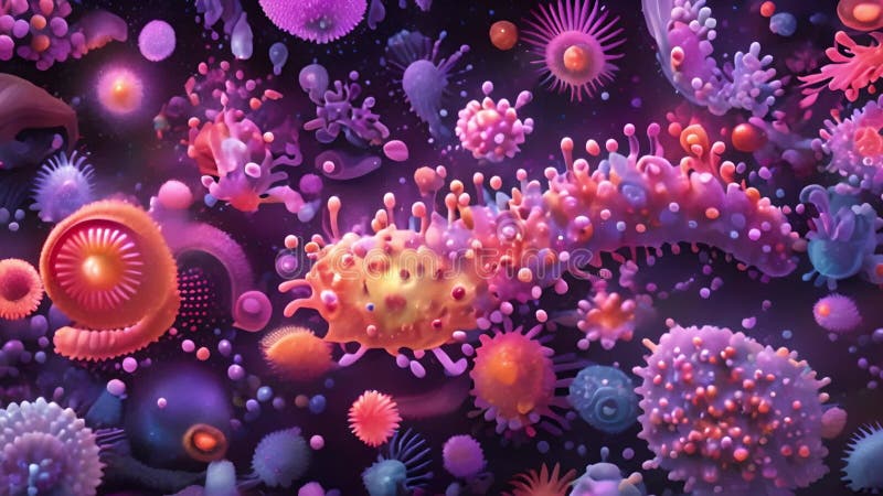 Micro Bacterial. Bacteria Colony, Microbiome and Bacteria Inside ...