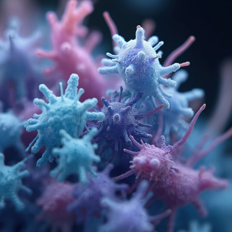 Micro Bacterium, Therapeutic Bacteria Cluster. Three-dimensional ...