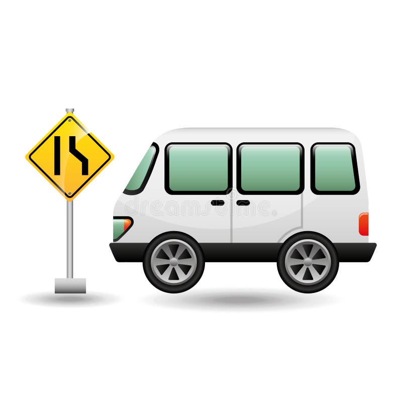 Micro Bus with Narrows Road Stock Vector - Illustration of shipping ...