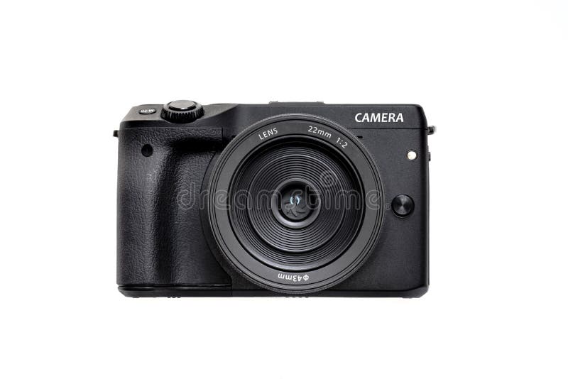 Micro Cameras Isolated on White by Front View Background Stock Image ...