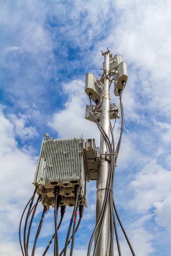 Cellular Site and Solar Panels Stock Photo - Image of shelter ...
