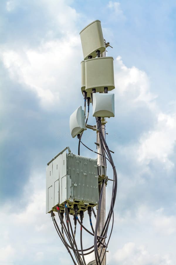 Cellular Site and Solar Panels Stock Photo - Image of shelter ...