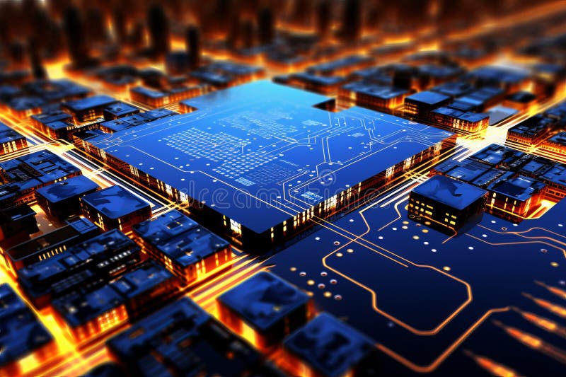 Micro Chip Concept, Generative AI Stock Illustration - Illustration of ...