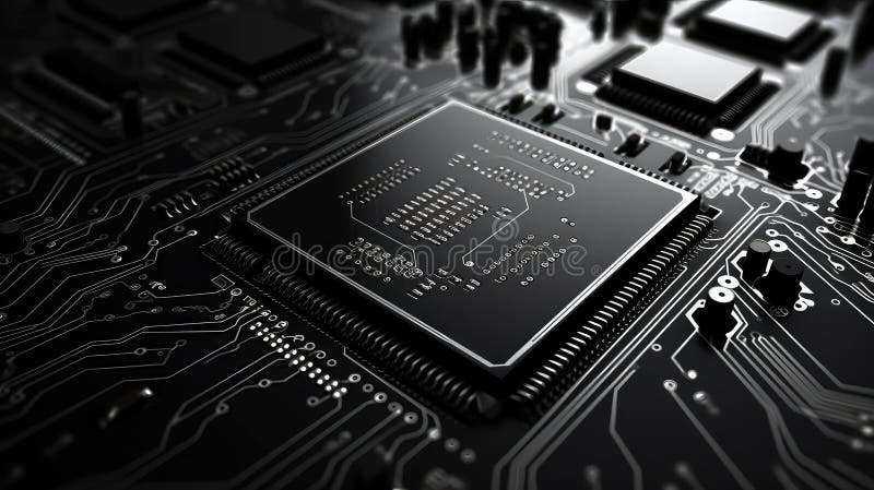 Micro Chip Electronic Background Stock Illustration - Illustration of ...