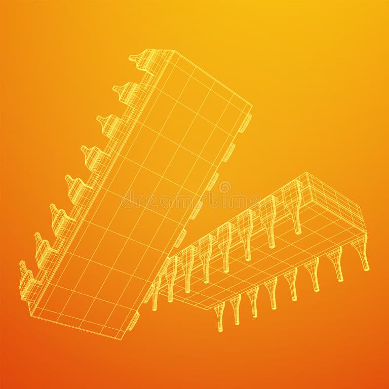 Micro-chip Quantum Processor Stock Vector - Illustration of ...